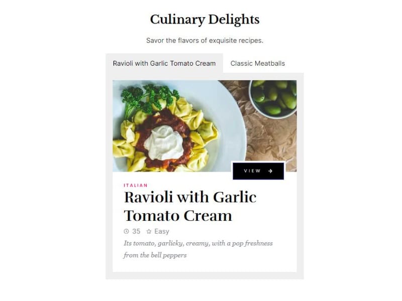 Loop Tabs with Food - welfin.in